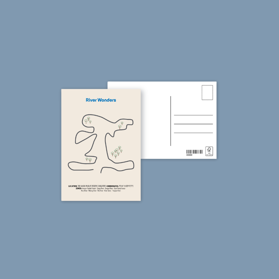 River Wonders Map Postcard | Mandai Wildlife Reserve