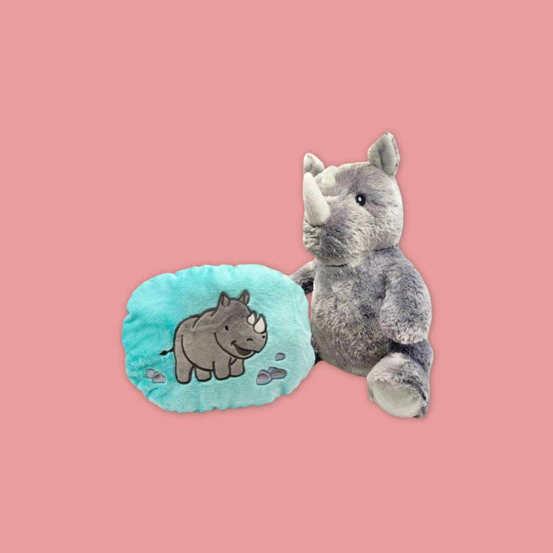 Rhino Reversible Plush Pillow | Mandai Wildlife Reserve